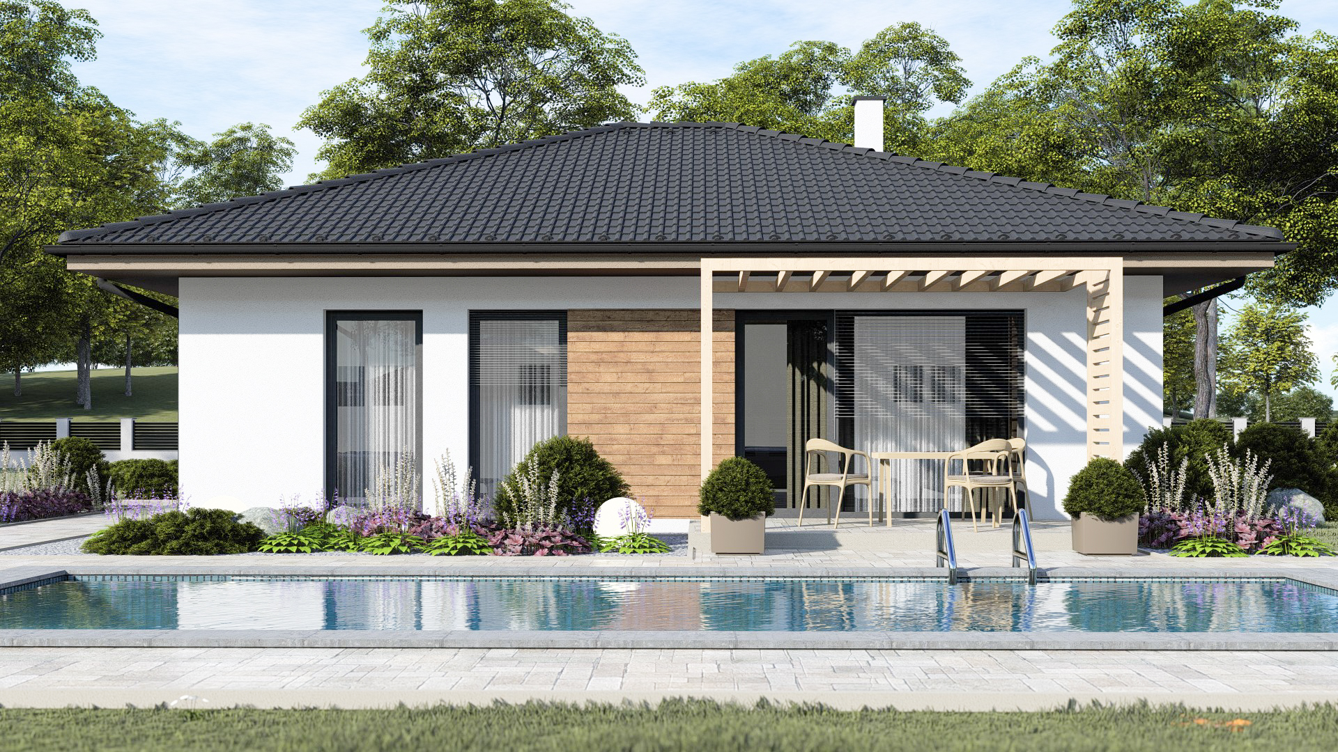 Opál 88/362 - projekt prízemného nízkoenergetického rodinného ...