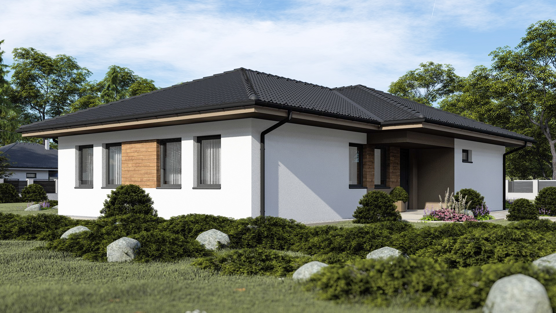 Opál 88/362 - projekt prízemného nízkoenergetického rodinného ...